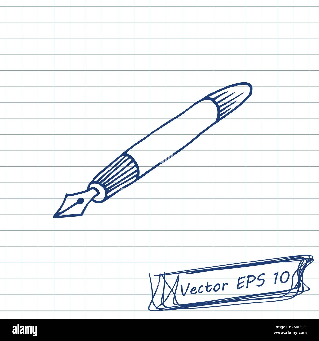 Style of children's drawing. Doodle drawing on a sheet of notebook. Pen ...