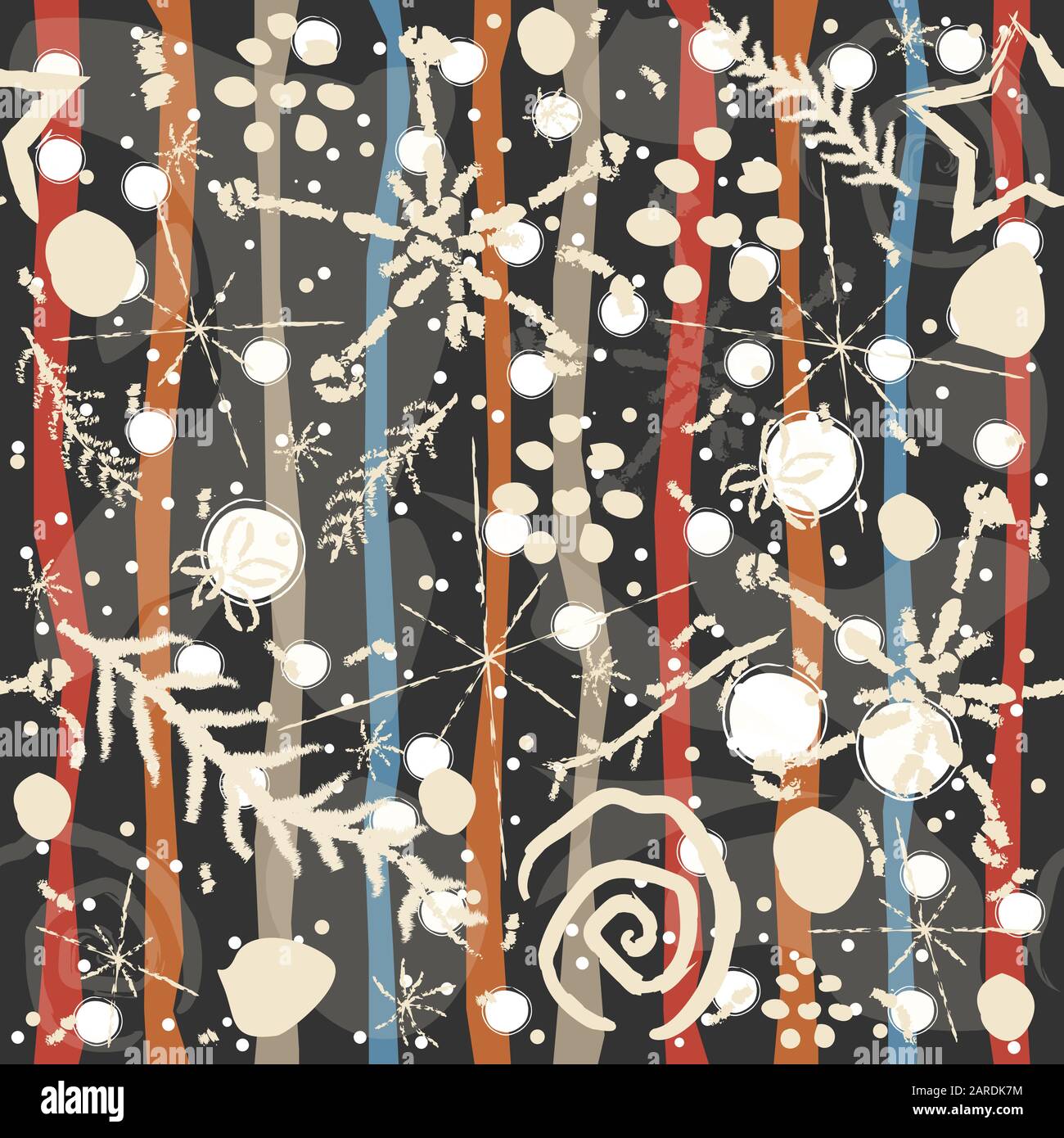 Hand Drawn Seamless Pattern on subtle background. Vector Illustration ...