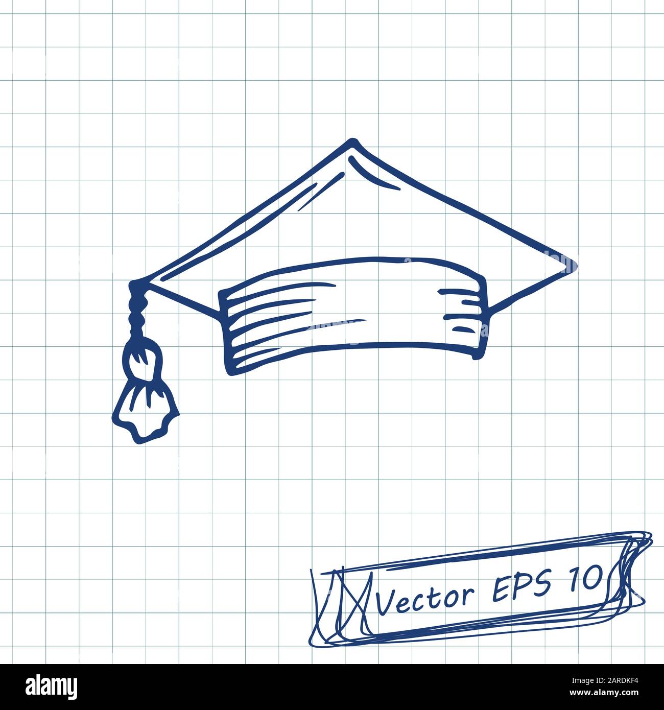 Style of children's drawing. Doodle drawing on a sheet of notebook ...