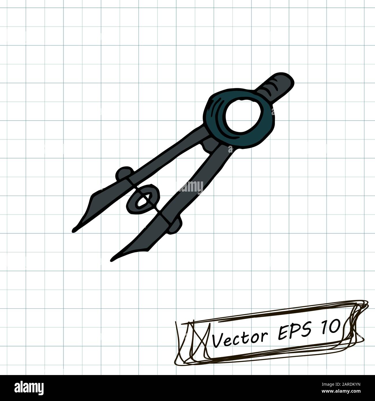 Style of children's drawing. Doodle drawing on a sheet of notebook ...