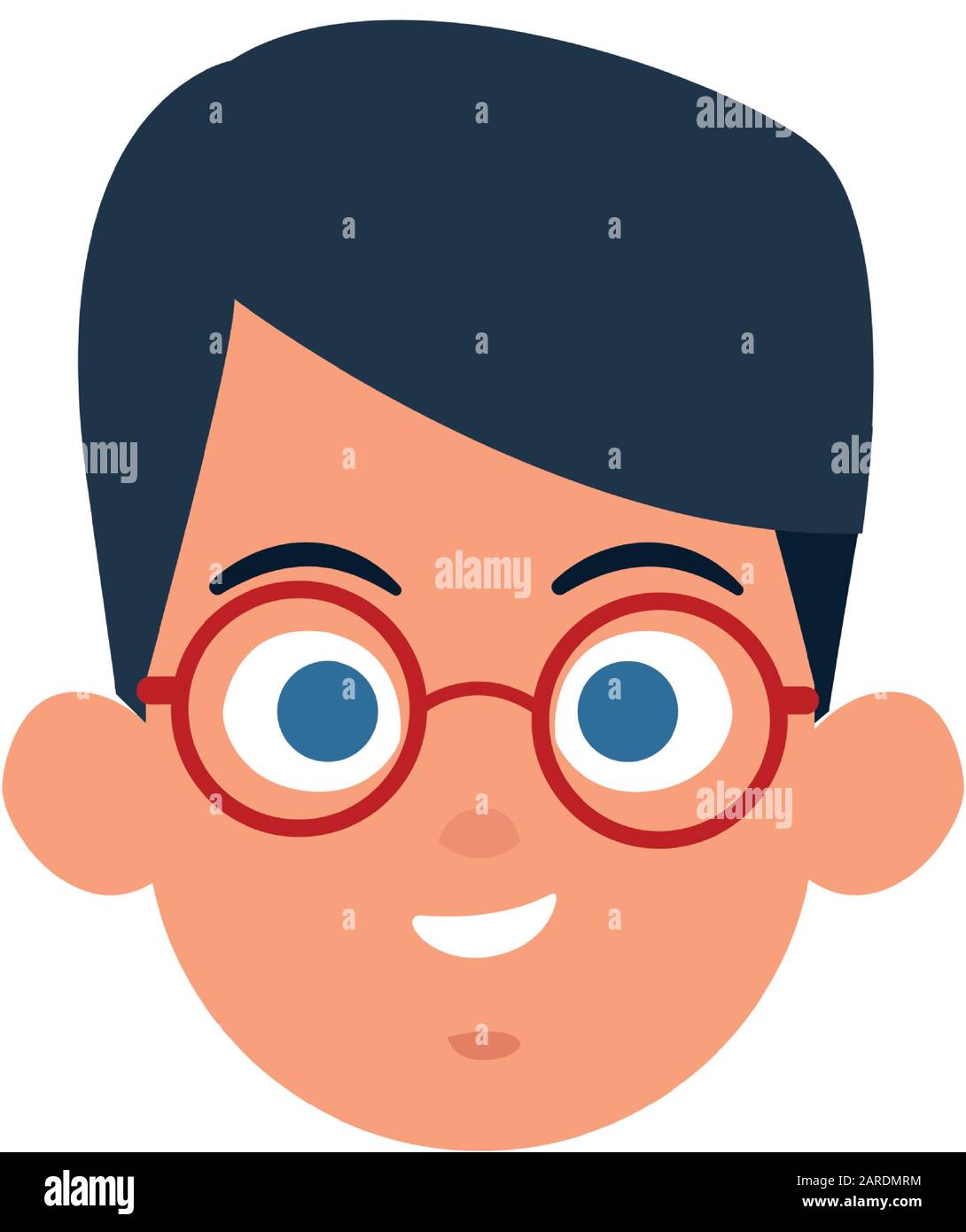 cartoon happy boy wearing glasses, colorful design Stock Vector Image ...