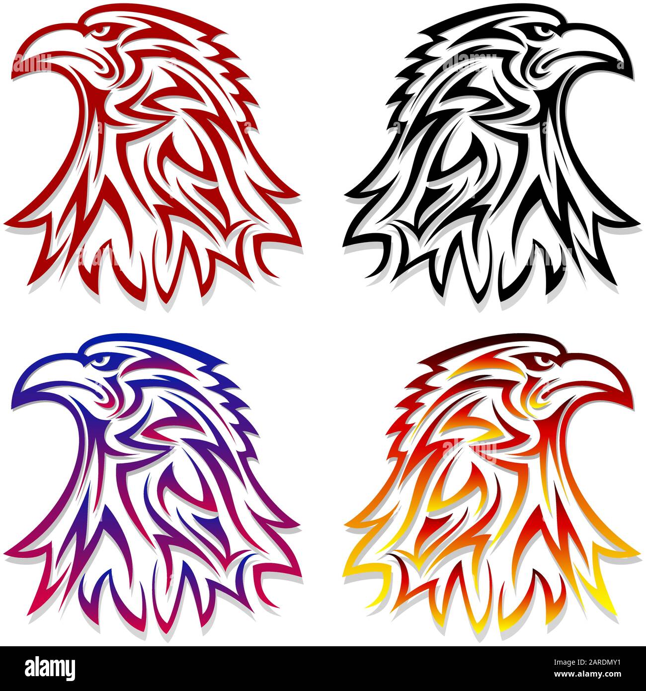 Eagle head symbol looking to the left and right; Eps8 Stock Vector ...