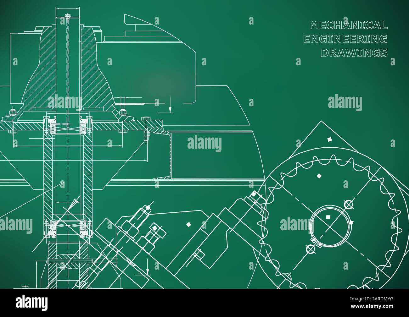 Engineering backgrounds. Mechanical engineering drawings. Cover ...