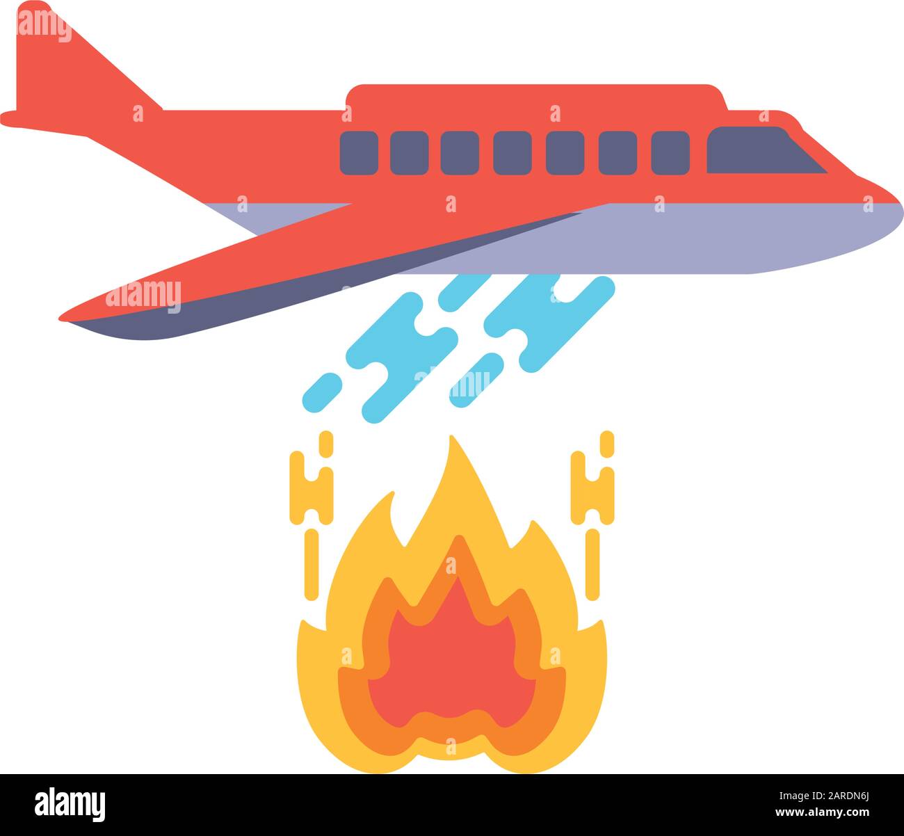 Airplane putting out fire design, Emergency rescue save department 911 ...