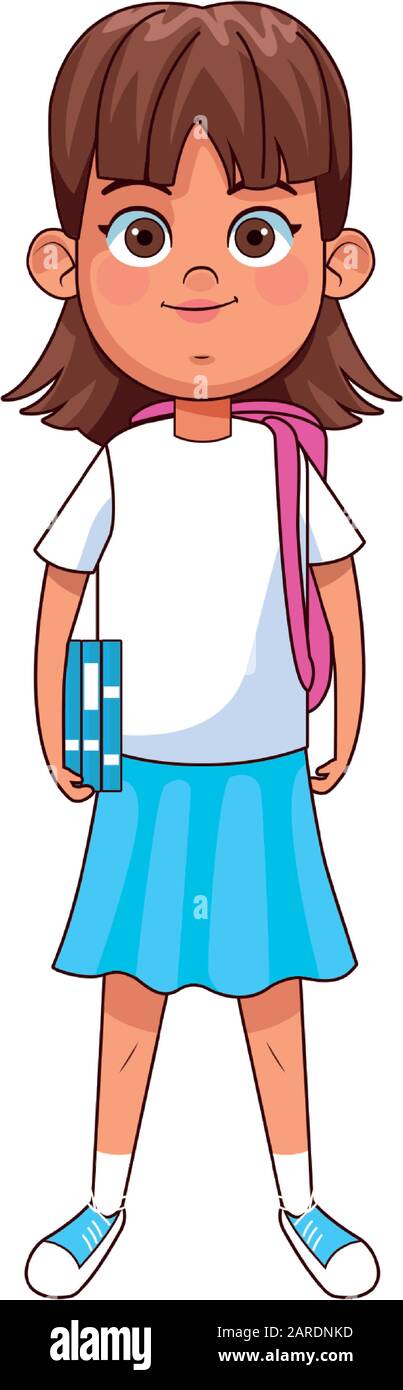 cartoon girl standing and wearing beautiful clothes Stock Vector Image ...