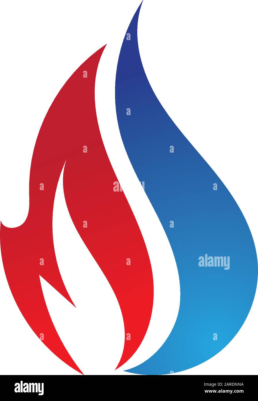 Fire and water vector illustration design template Stock Vector Image ...