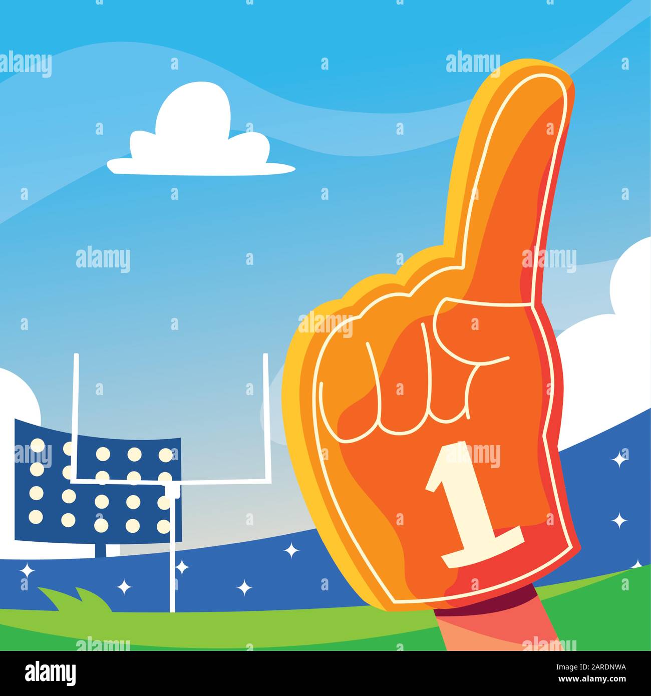 Blue Foam Finger Vector