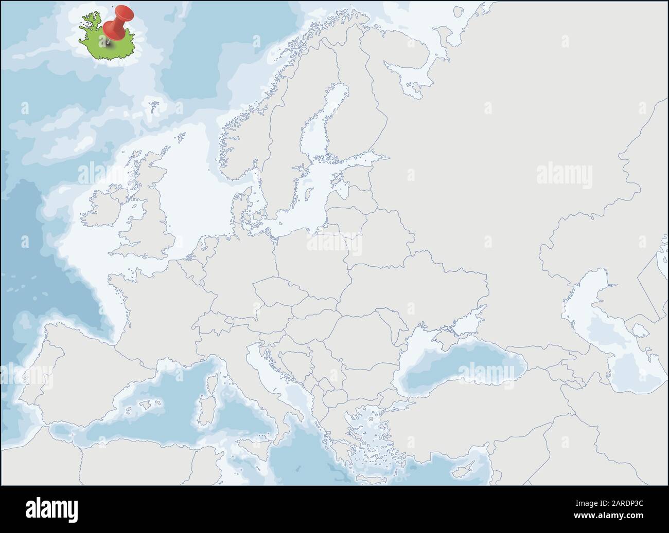 Iceland is a Nordic island location on Europe map Stock Vector Image ...