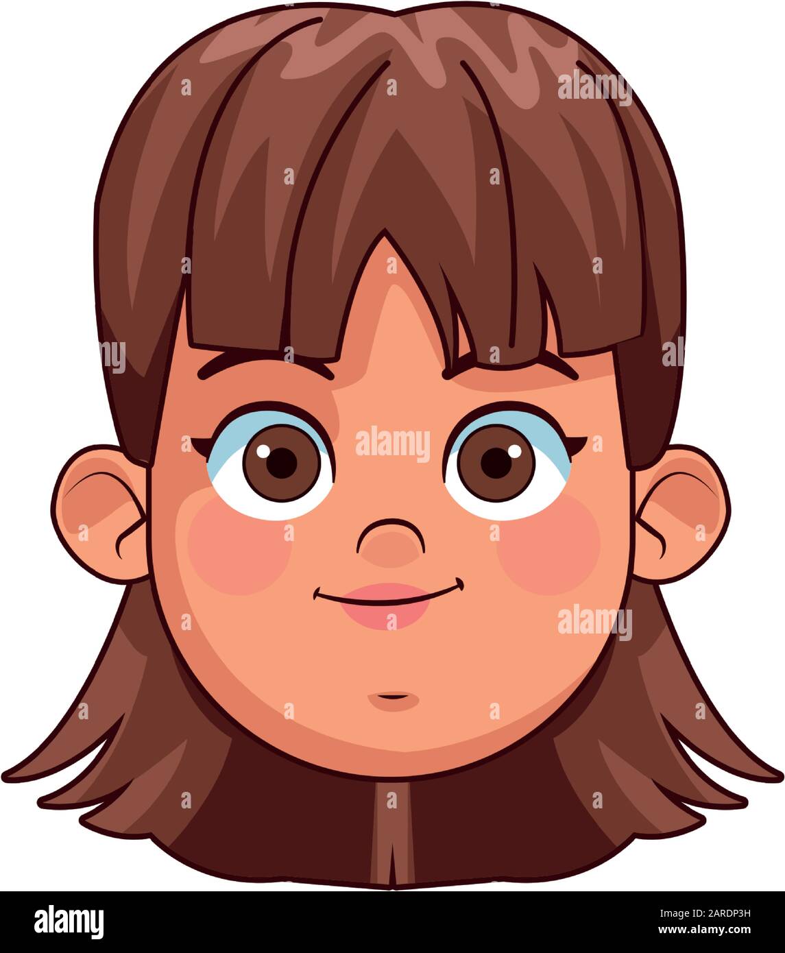 cartoon cute woman face icon, colorful design Stock Vector Image & Art ...