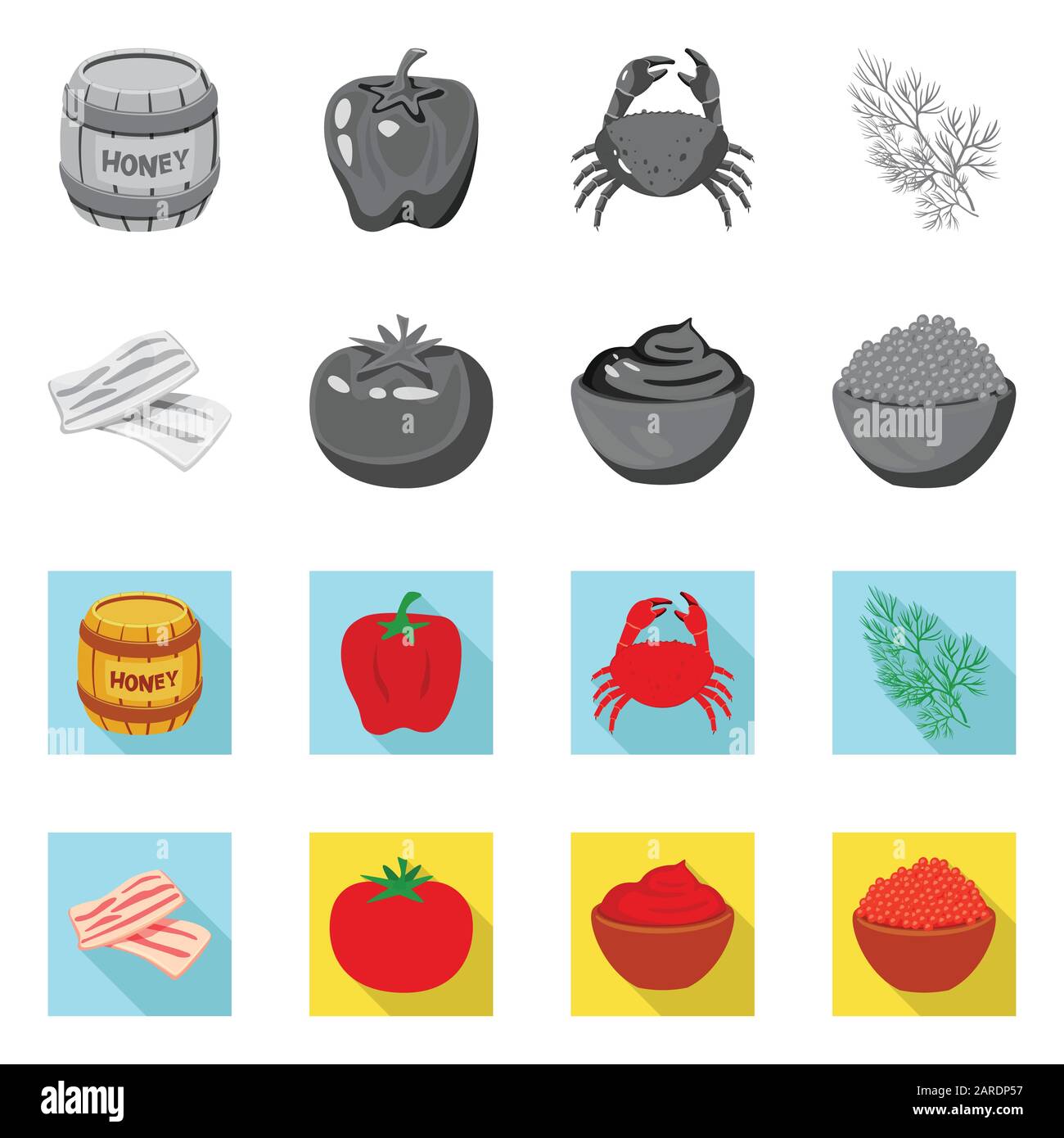 Vector design of taste and product sign. Set of taste and cooking stock ...