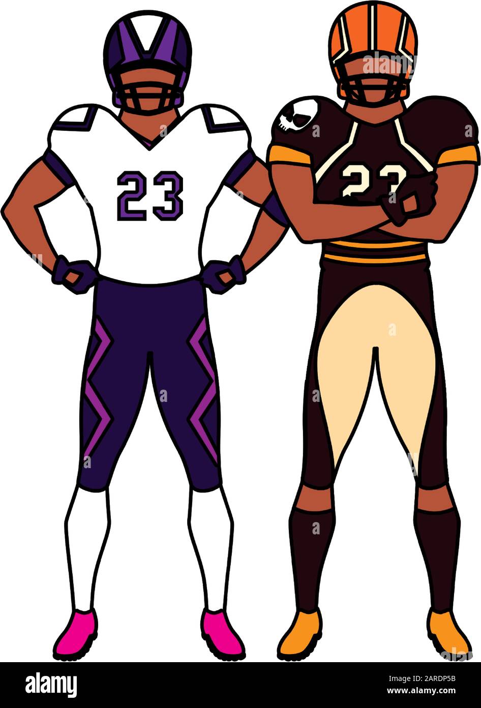 men players american football on white background vector illustration ...