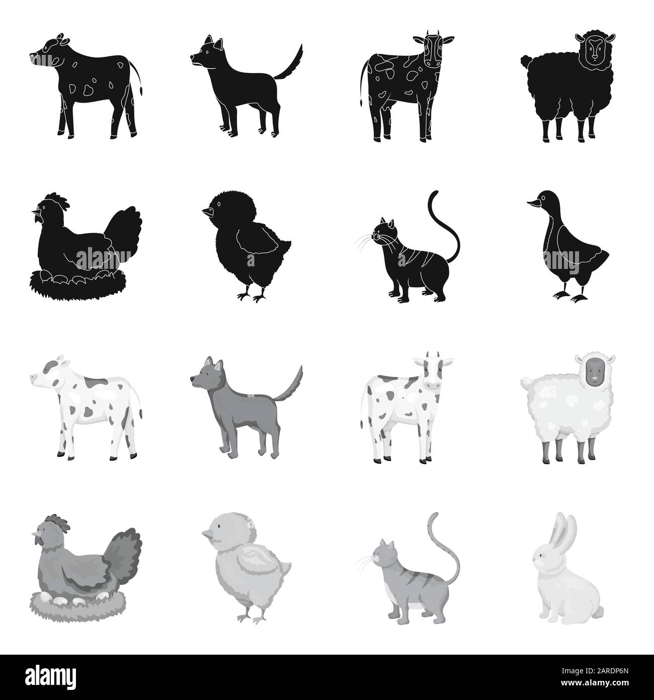 Vector design of breeding and kitchen symbol. Set of breeding and ...