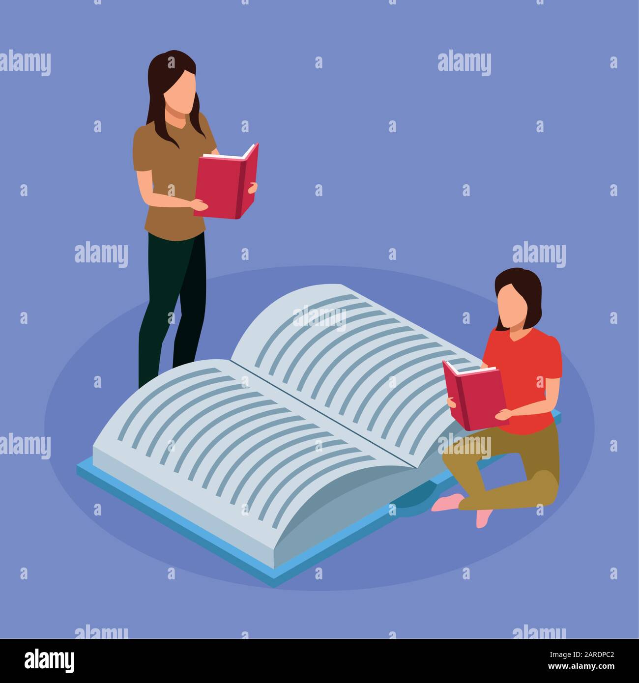 Cartoon Illustration Big Book Reading High Resolution Stock Photography ...