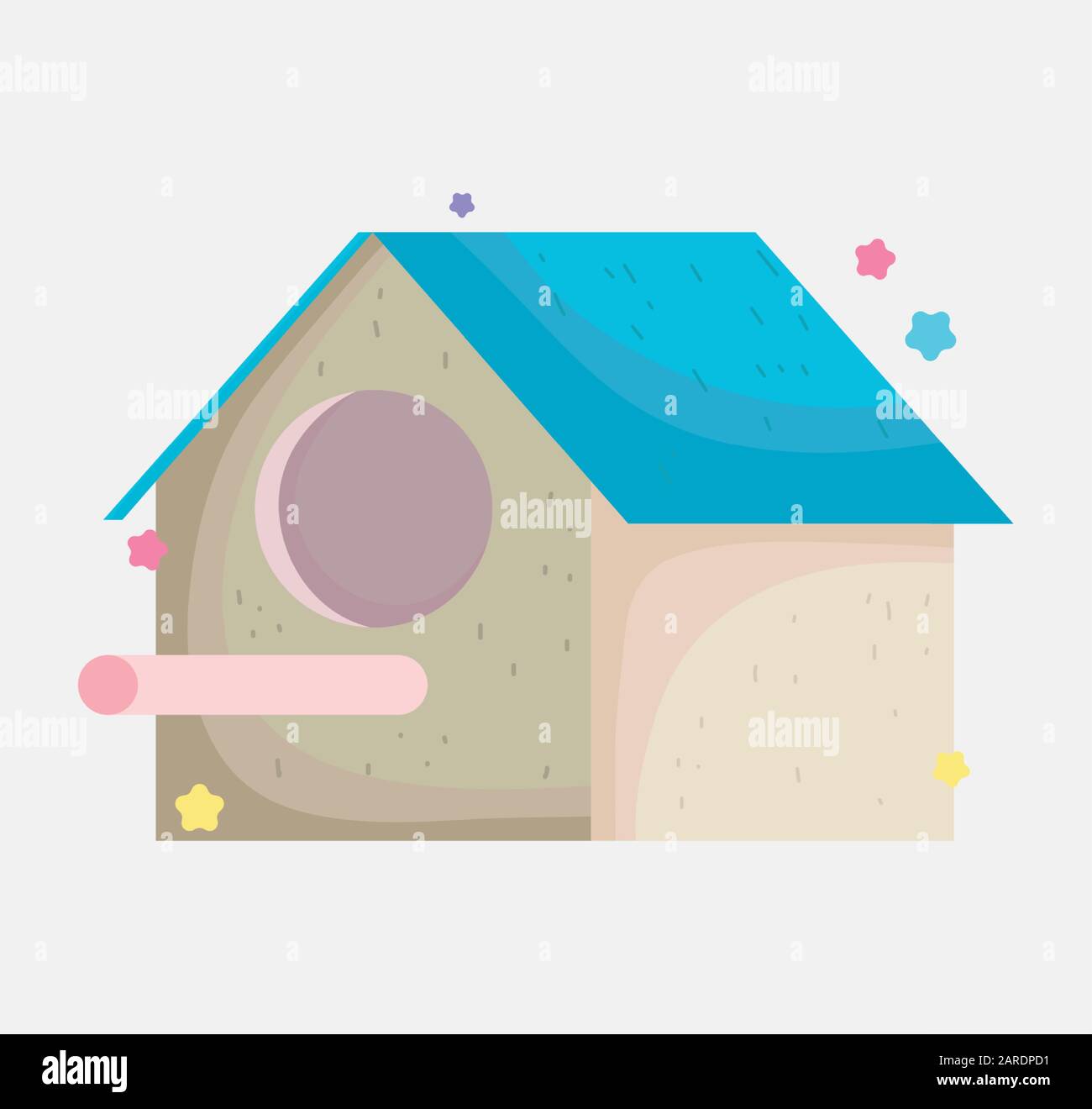 cute wooden house bird cartoon animal, pets vector illustration Stock ...