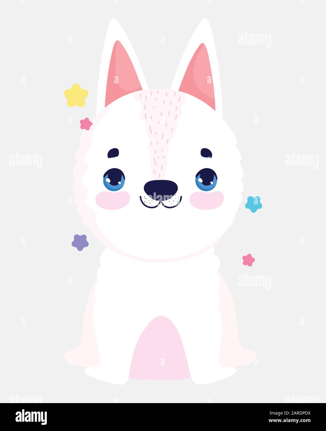 cute white dog domestic cartoon animal, pets vector illustration Stock ...