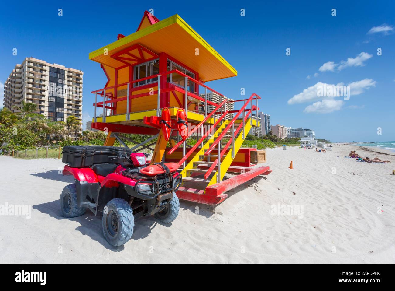 Lifeguard watchtower on South Beach, Miami Beach, Miami, Florida ...