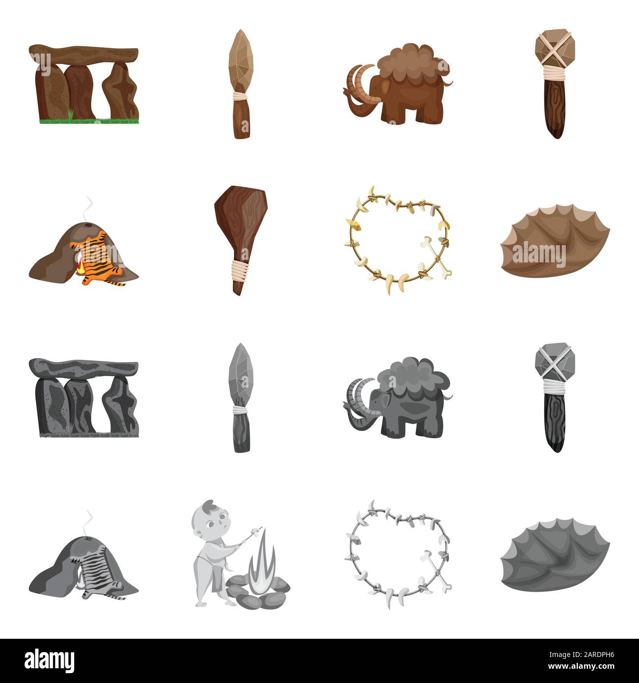Vector design of evolution and prehistory symbol. Set of evolution and ...