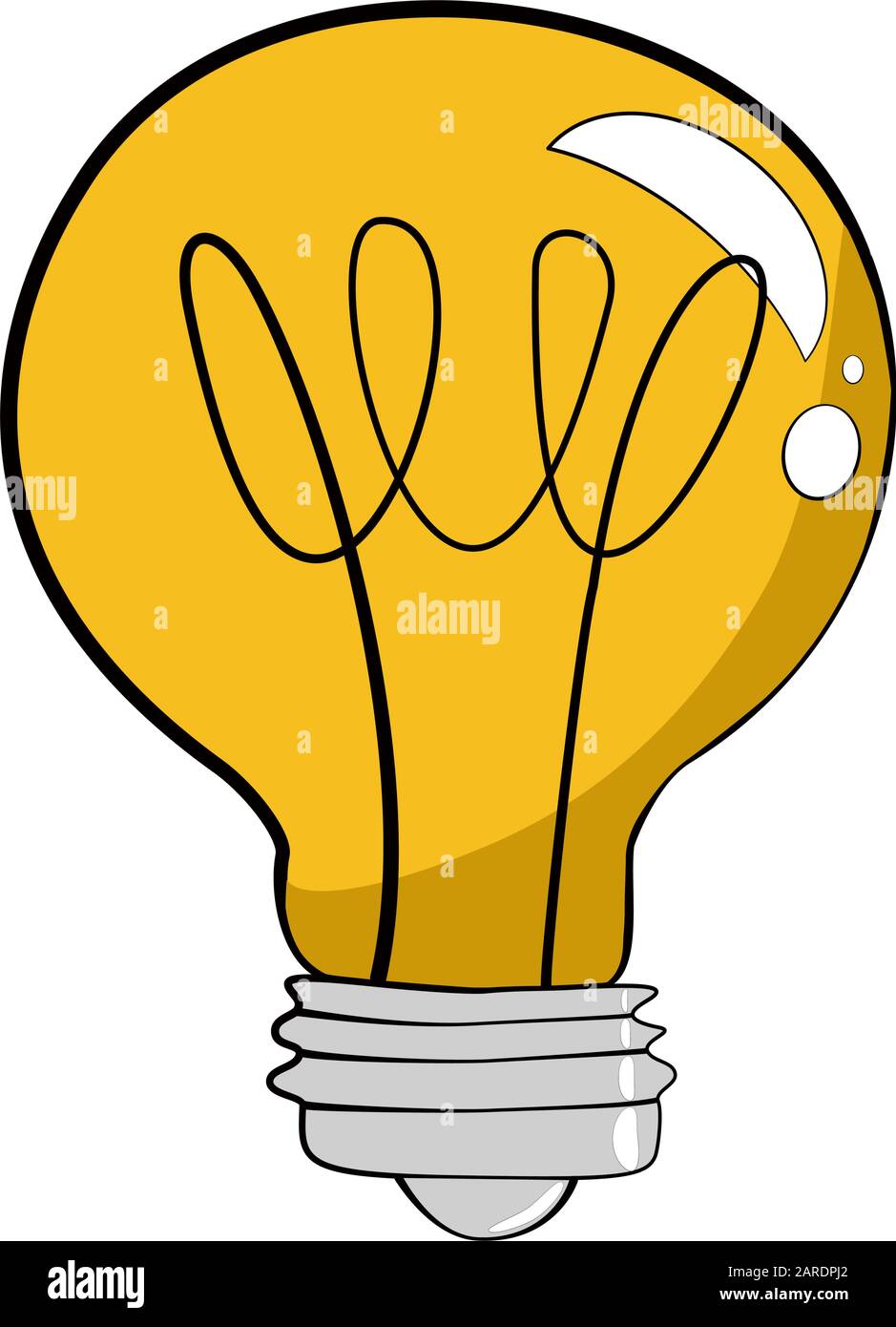 Vector of a light bulb shining in yellow color Stock Vector Image & Art ...
