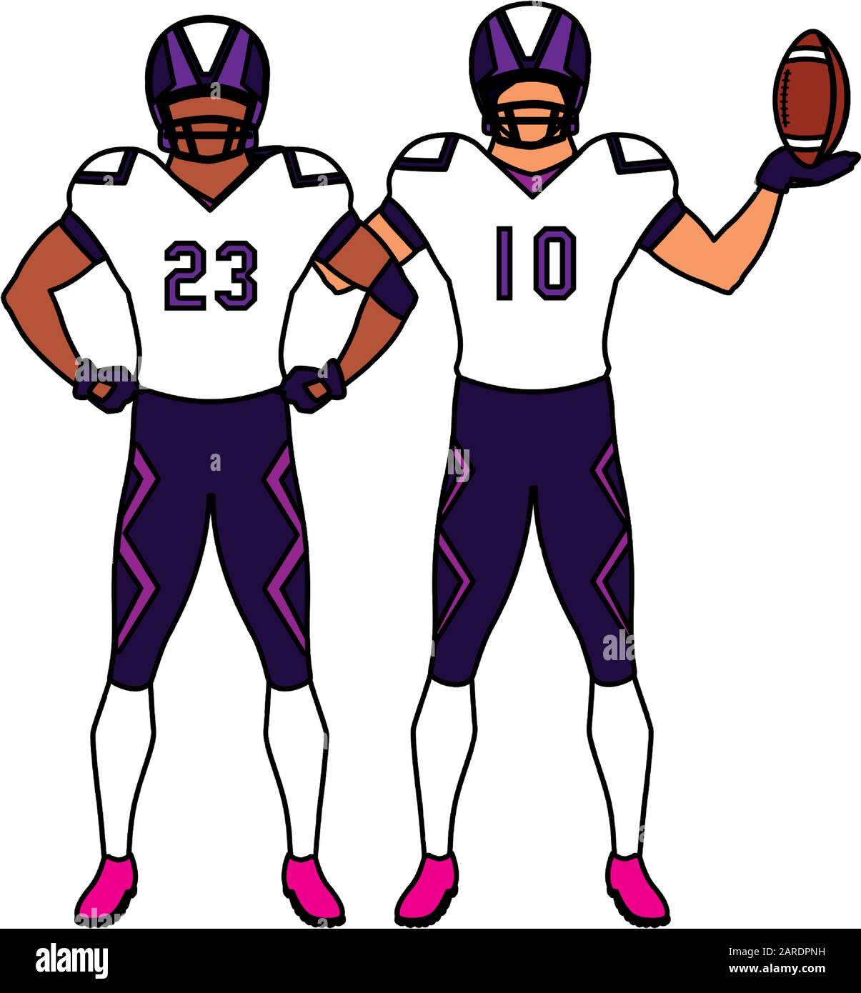 team of players american football , sportsmen with uniform vector ...