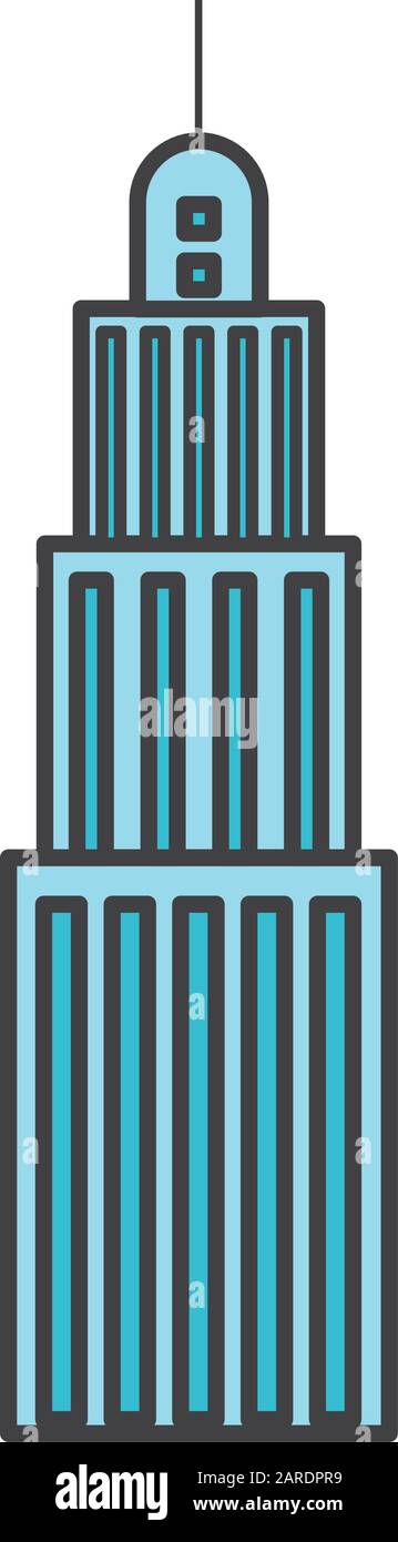urban building tower skyscraper antenna icon on white background vector ...