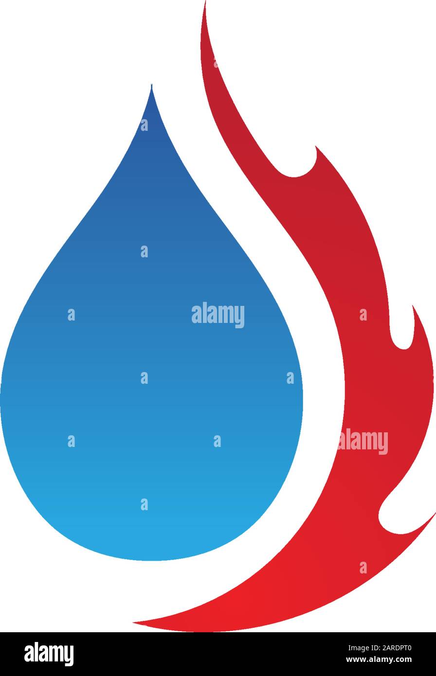 Fire and water vector illustration design template Stock Vector Image ...