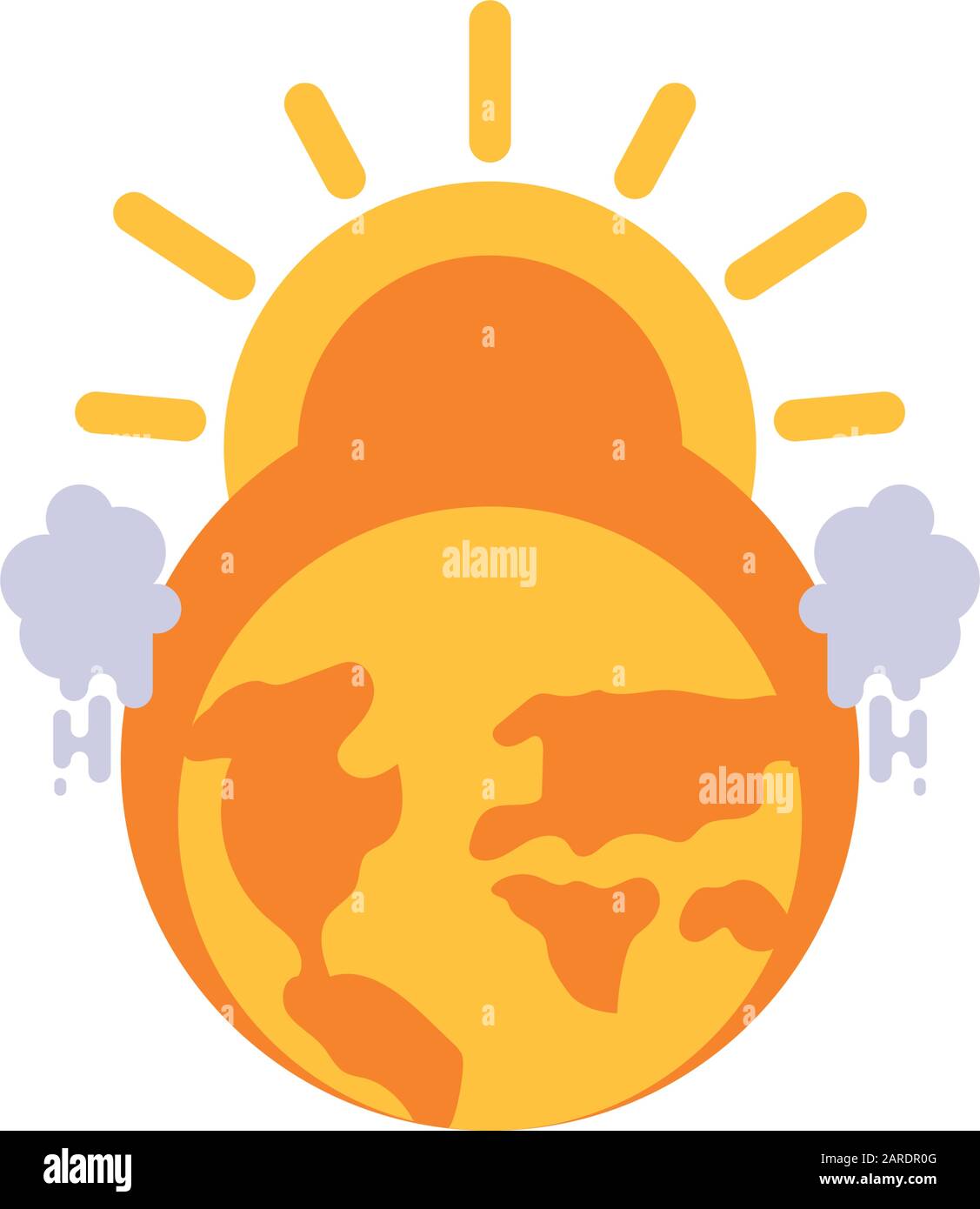 Sun and world design, Climate change global warning pollution ...