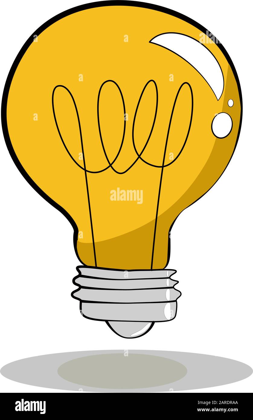 Vector of a light bulb shining in yellow color Stock Vector Image & Art ...