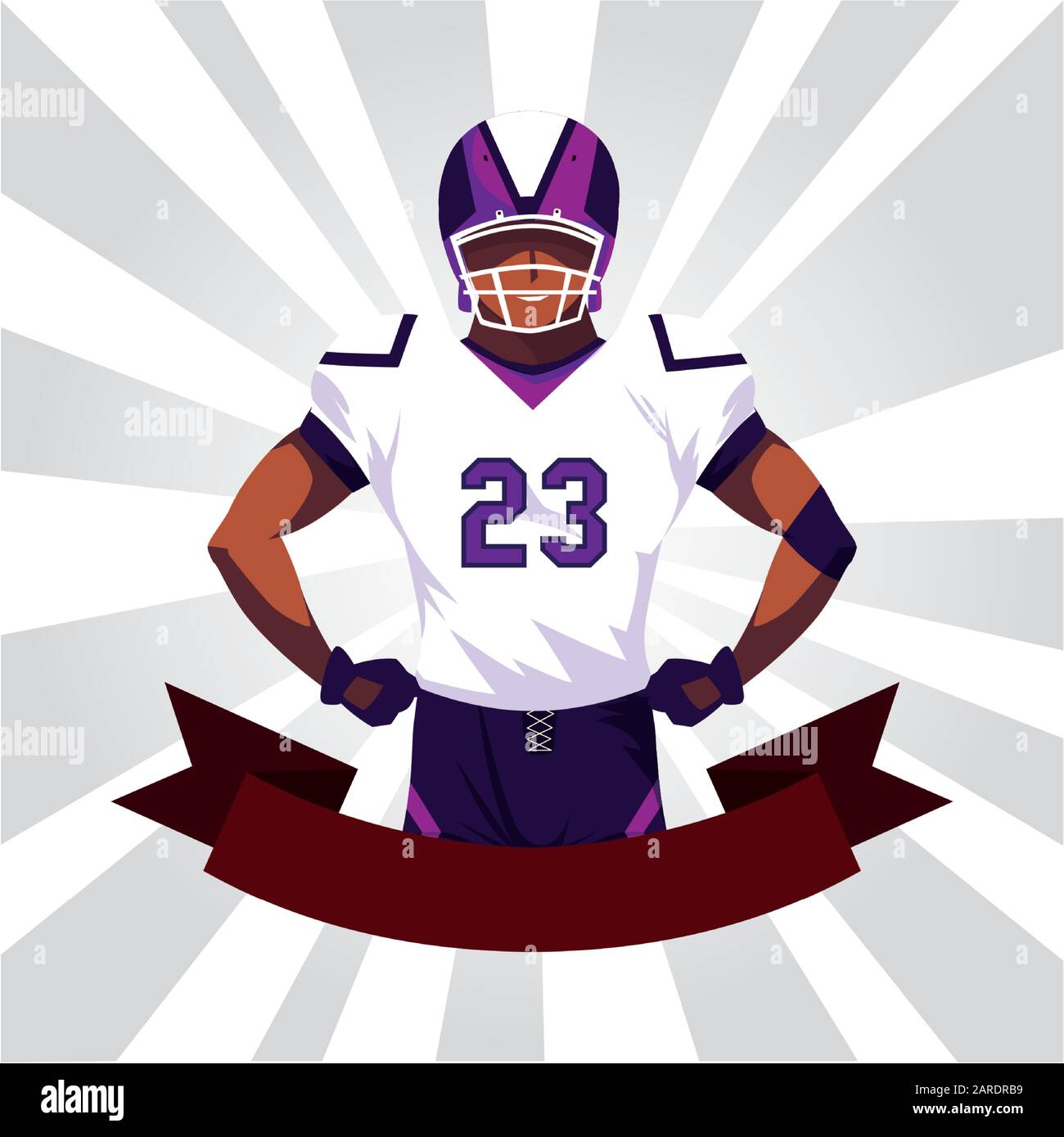 man player american football with ribbon vector illustration design ...