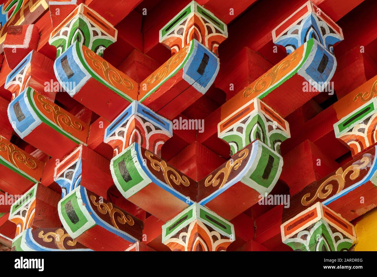 Tibet pattern in the Lama temple Stock Photo - Alamy