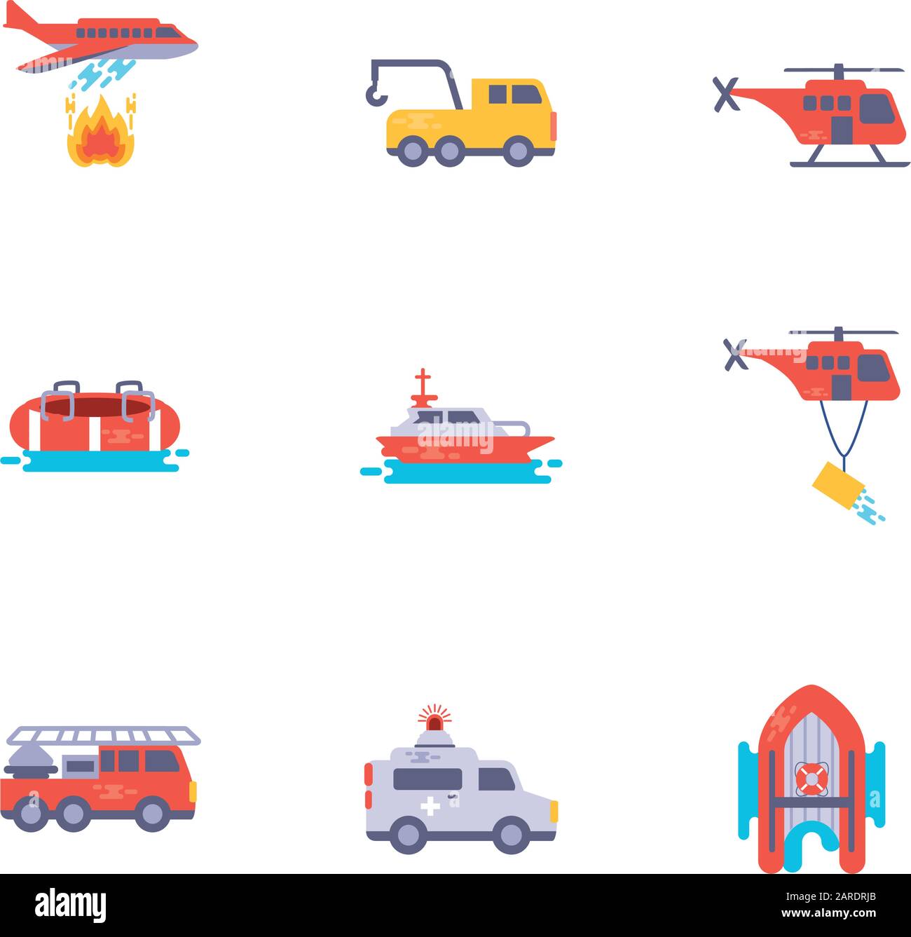 Icon set design, Emergency rescue save department 911 danger help ...