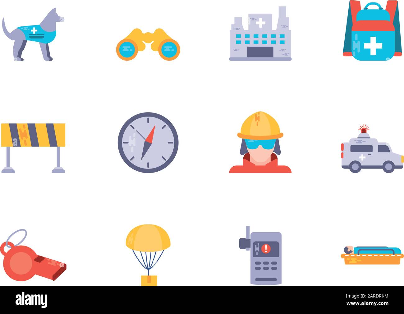 Icon set design, Emergency rescue save department 911 danger help ...