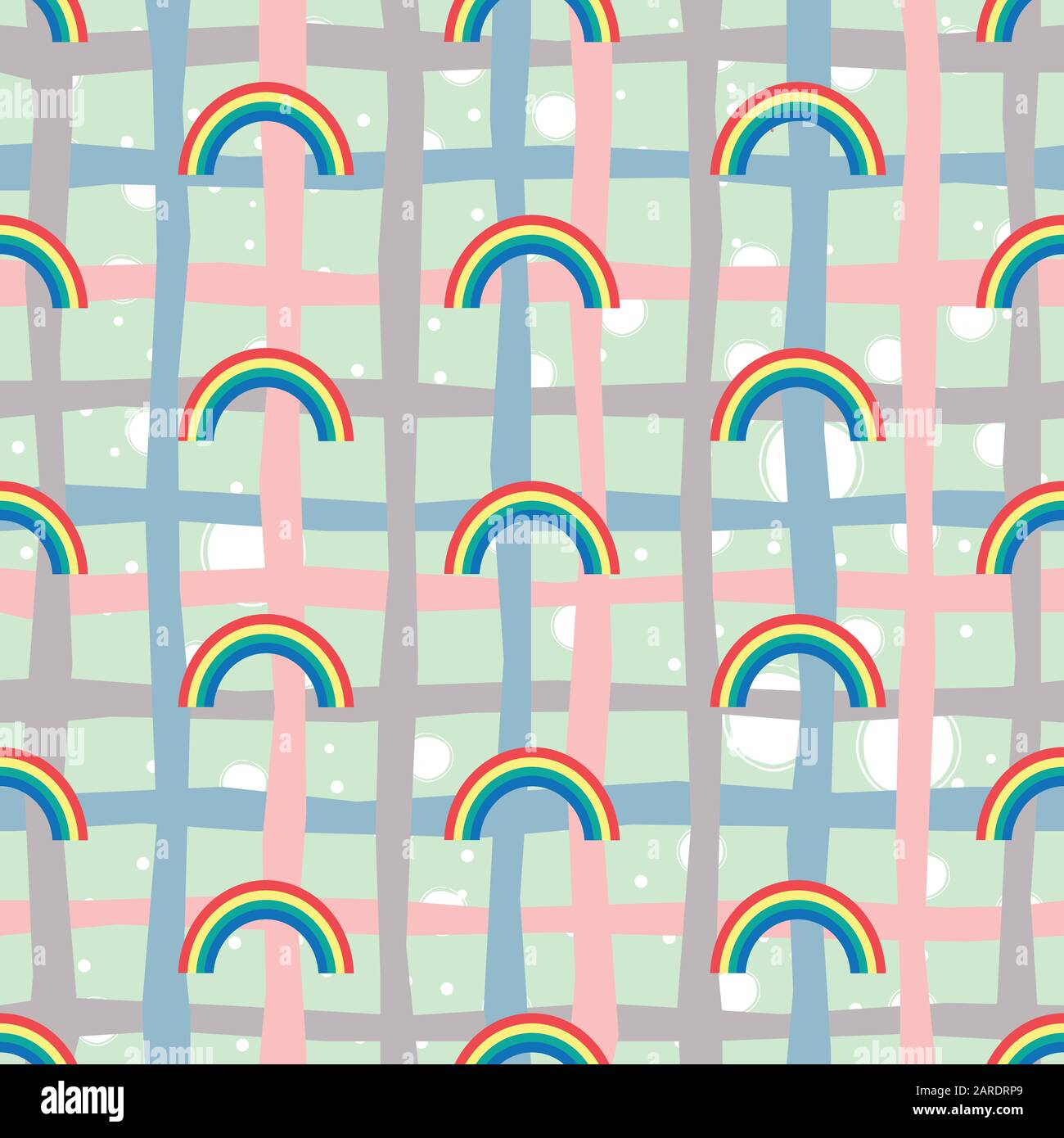 Seamless Pattern with rainbows on white. Vector Illustration Stock ...