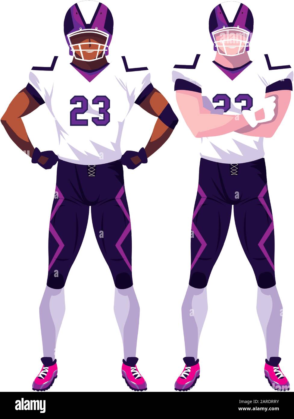 team of players american football , sportsmen with uniform vector ...