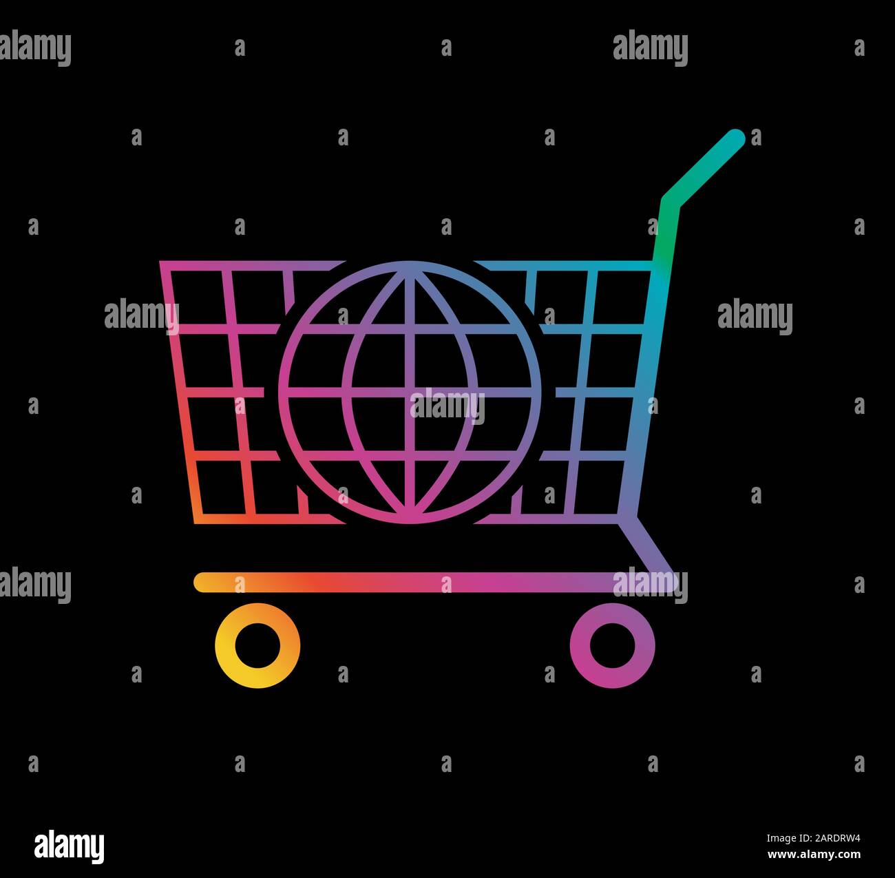 E-commerce icon in gradient colors. All the objects and background are ...