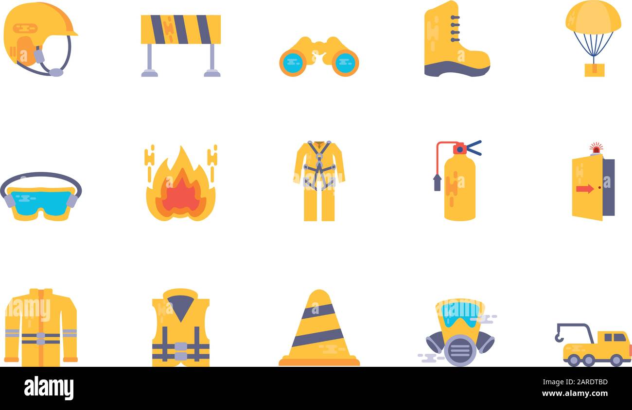 Icon set design, Emergency rescue save department 911 danger help ...