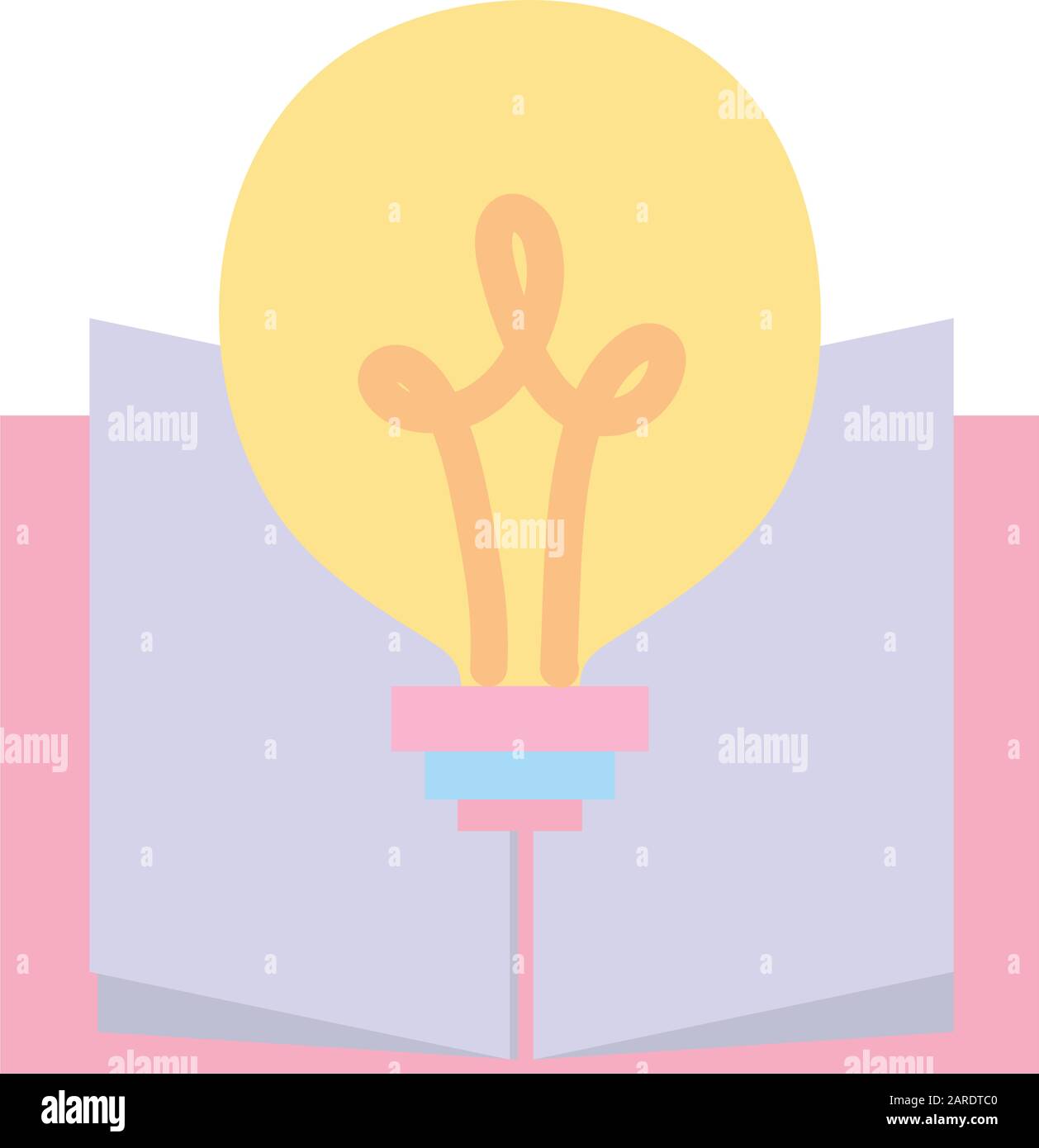 back to school education light bulb open book knowledge idea vector ...