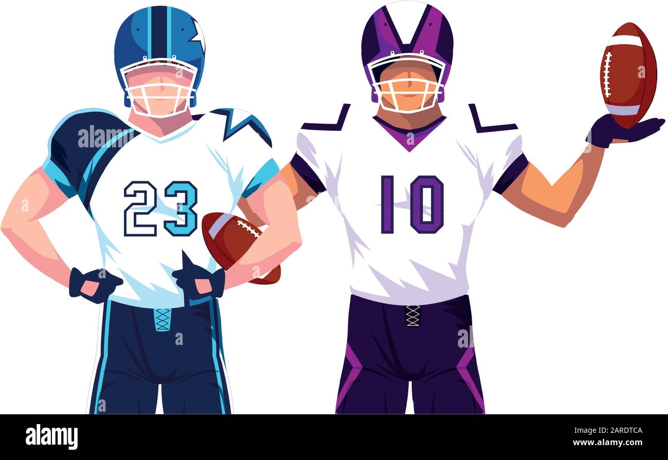 men players american football on white background vector illustration ...
