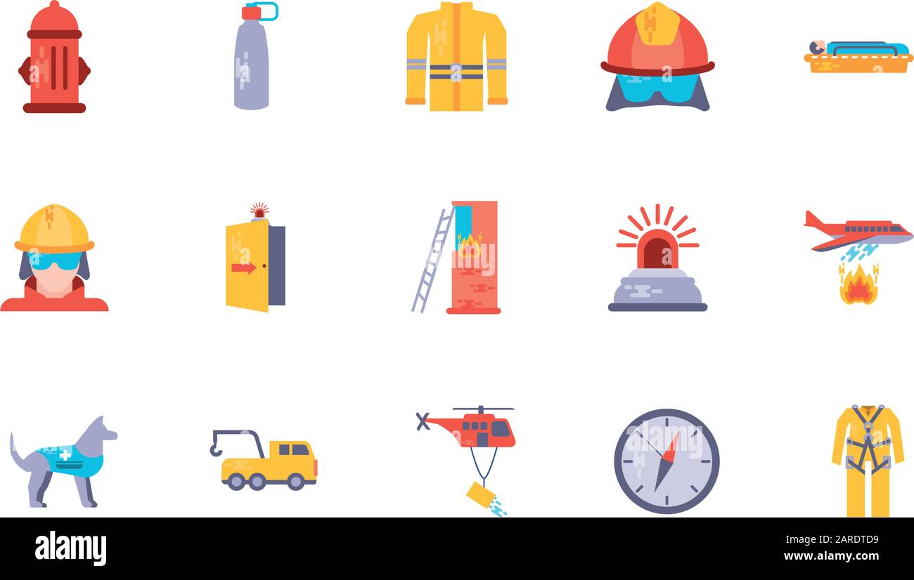 Icon set design, Emergency rescue save department 911 danger help ...