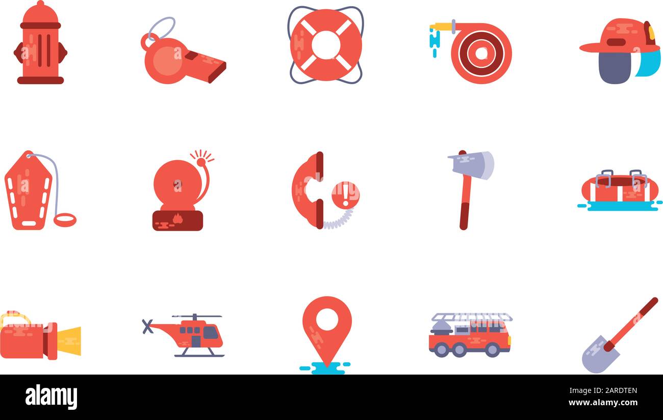 Icon set design, Emergency rescue save department 911 danger help ...