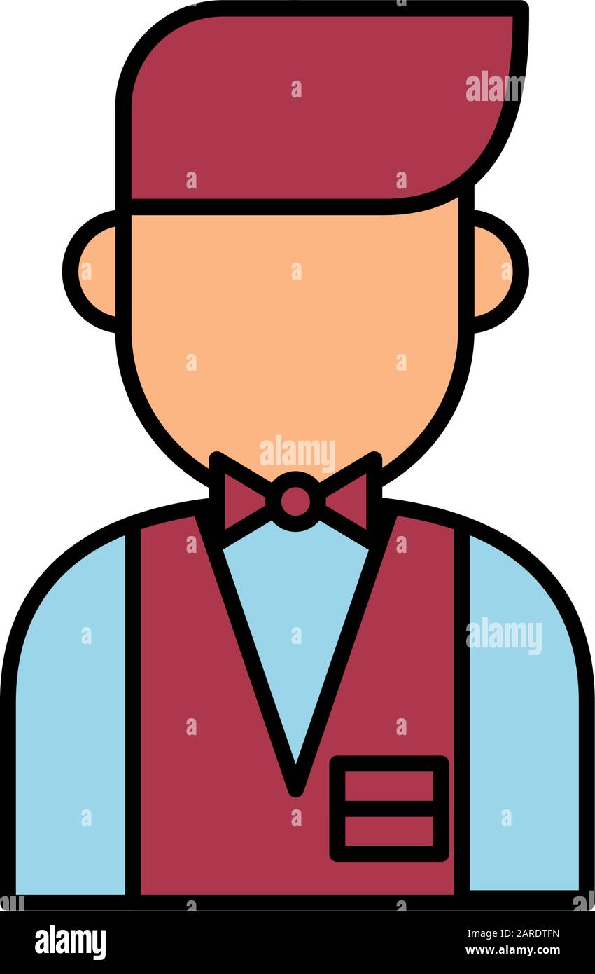 waiter restaurant server character icon Stock Vector Image & Art - Alamy