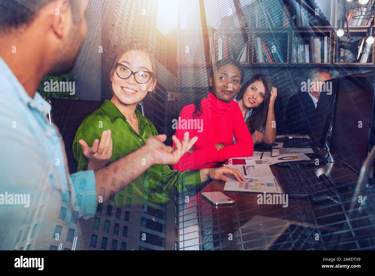 Team of people work together. concept of teamwork and partnership Stock ...