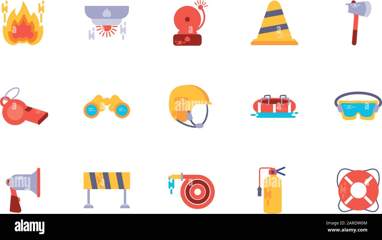 Icon set design, Emergency rescue save department 911 danger help ...