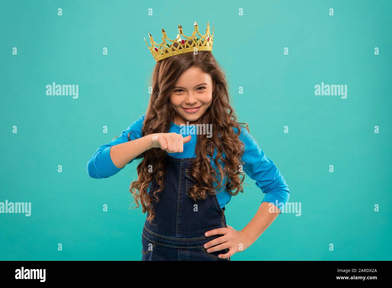 I am the best. Kid wear golden crown symbol princess. Every girl ...