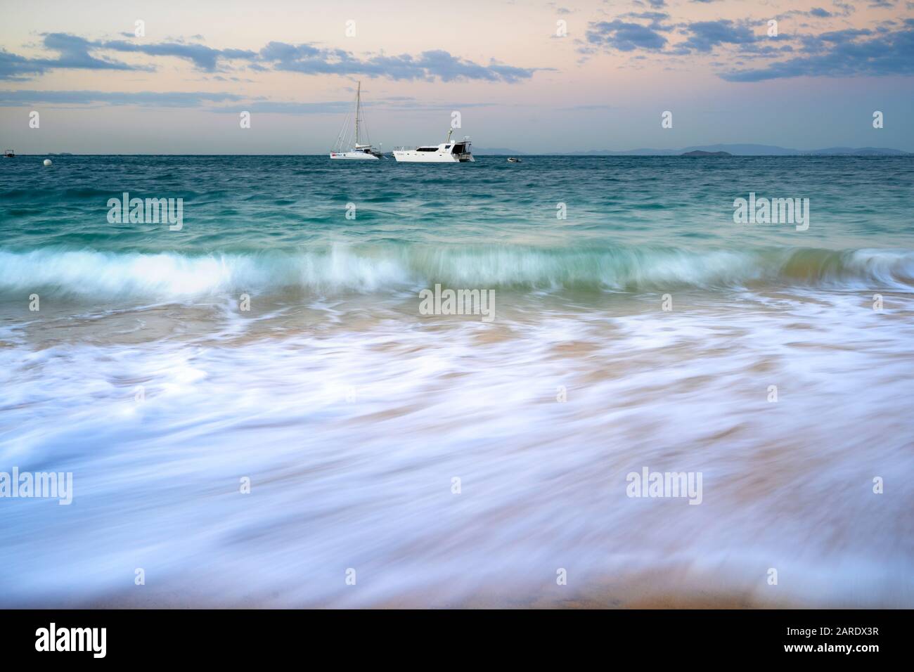 Beach wash on the beach at Great Keppel Island Queensland Stock Photo ...