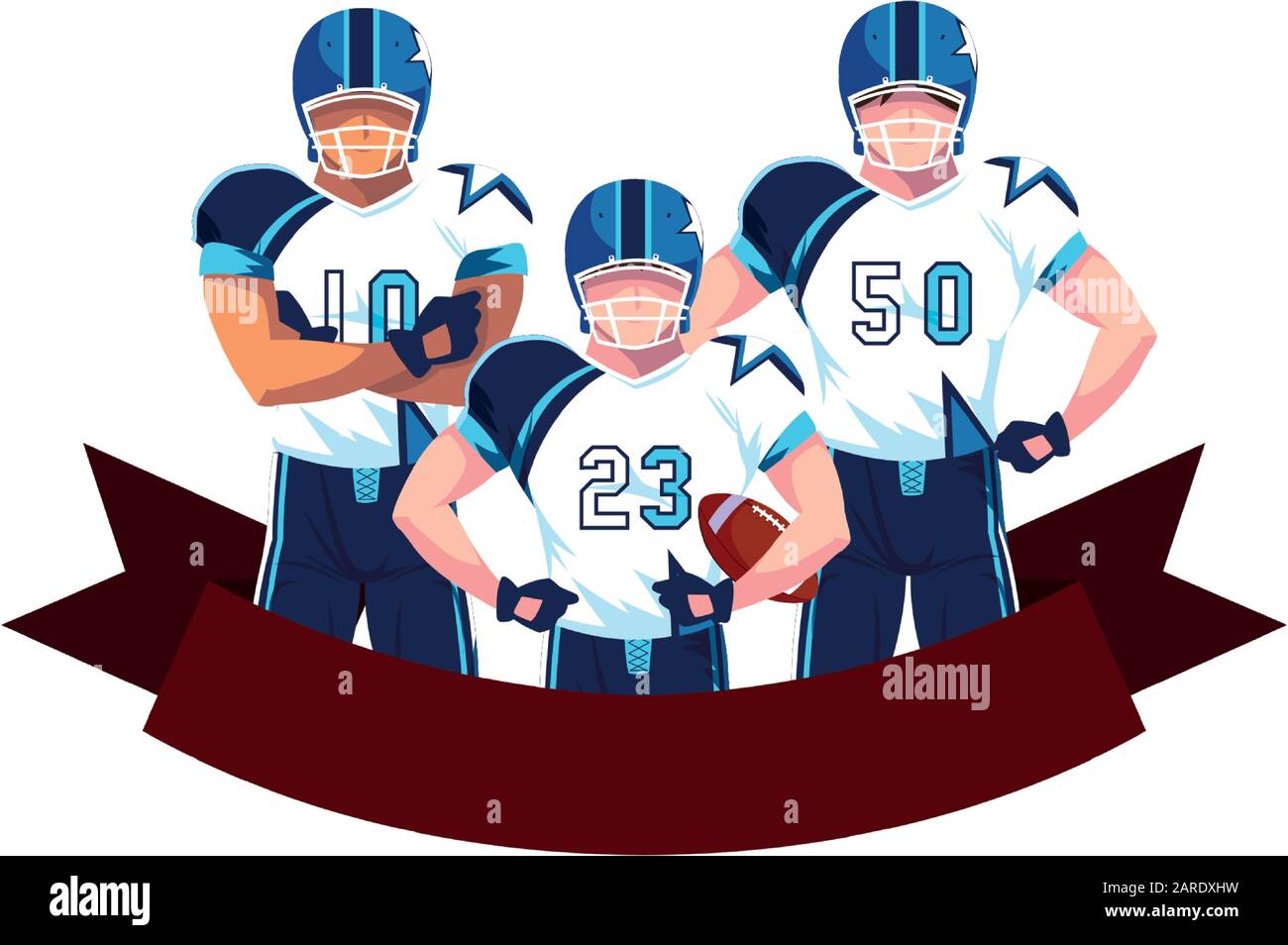 team of players american football , sportsmen with uniform vector ...