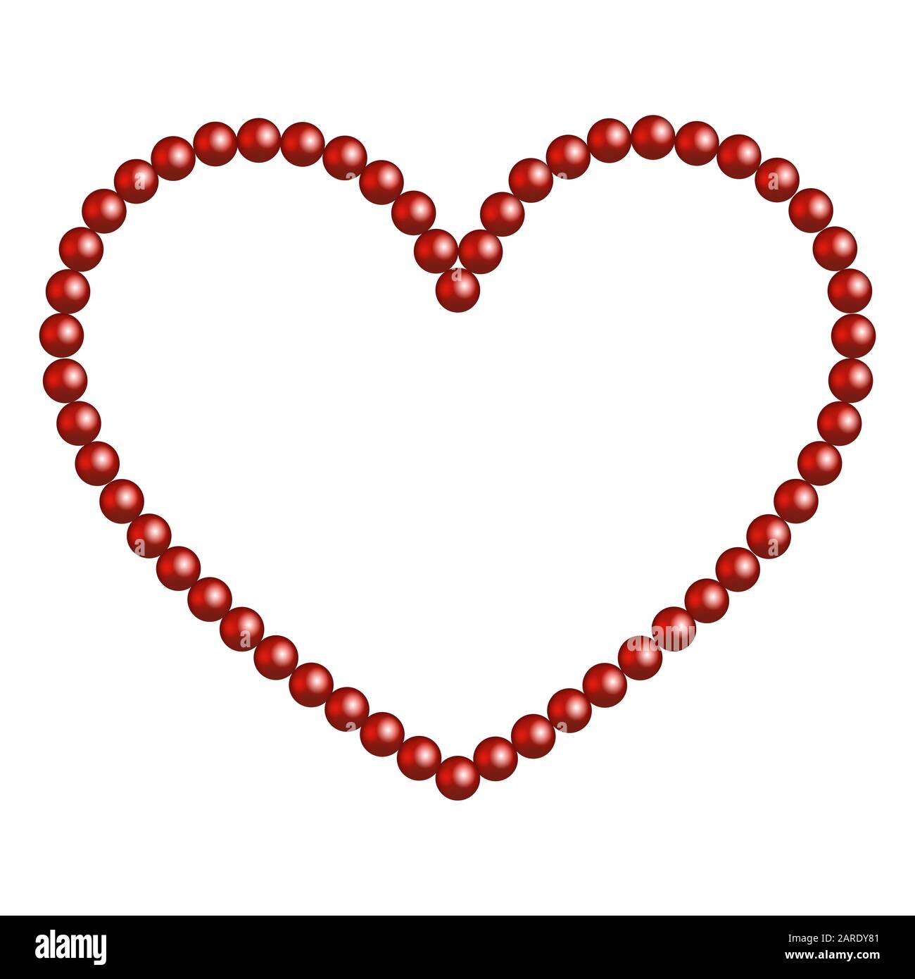 heart shaped frame with red pearls for valentine's day Stock Photo - Alamy