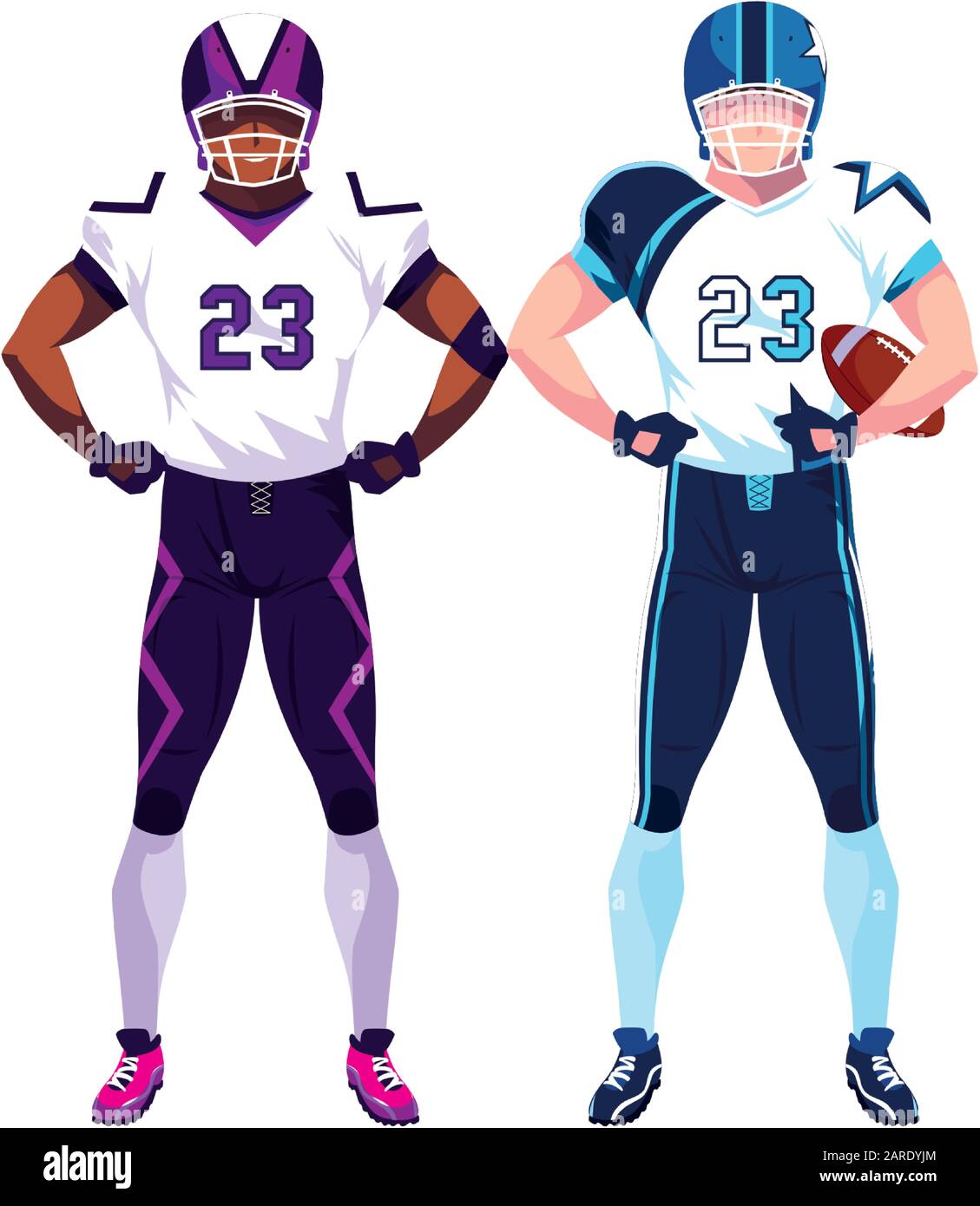 men players american football on white background vector illustration ...