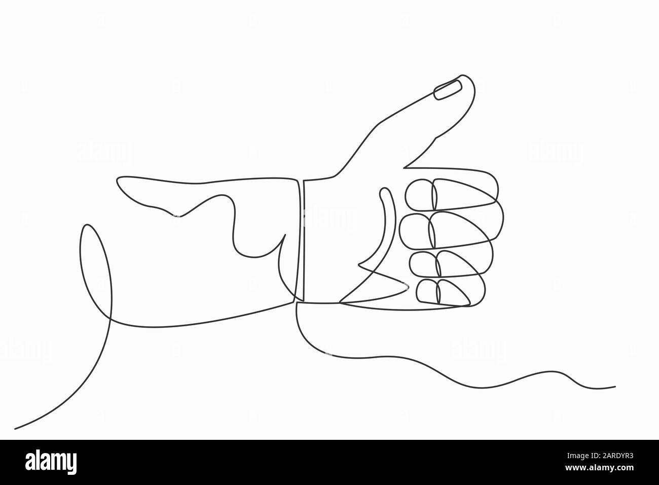 continuous line drawing of hand showing great sign. Like thumb up. good ...