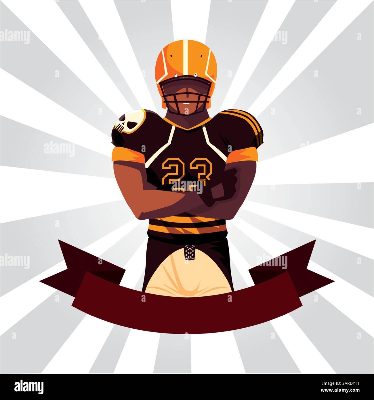man player american football with ribbon vector illustration design ...