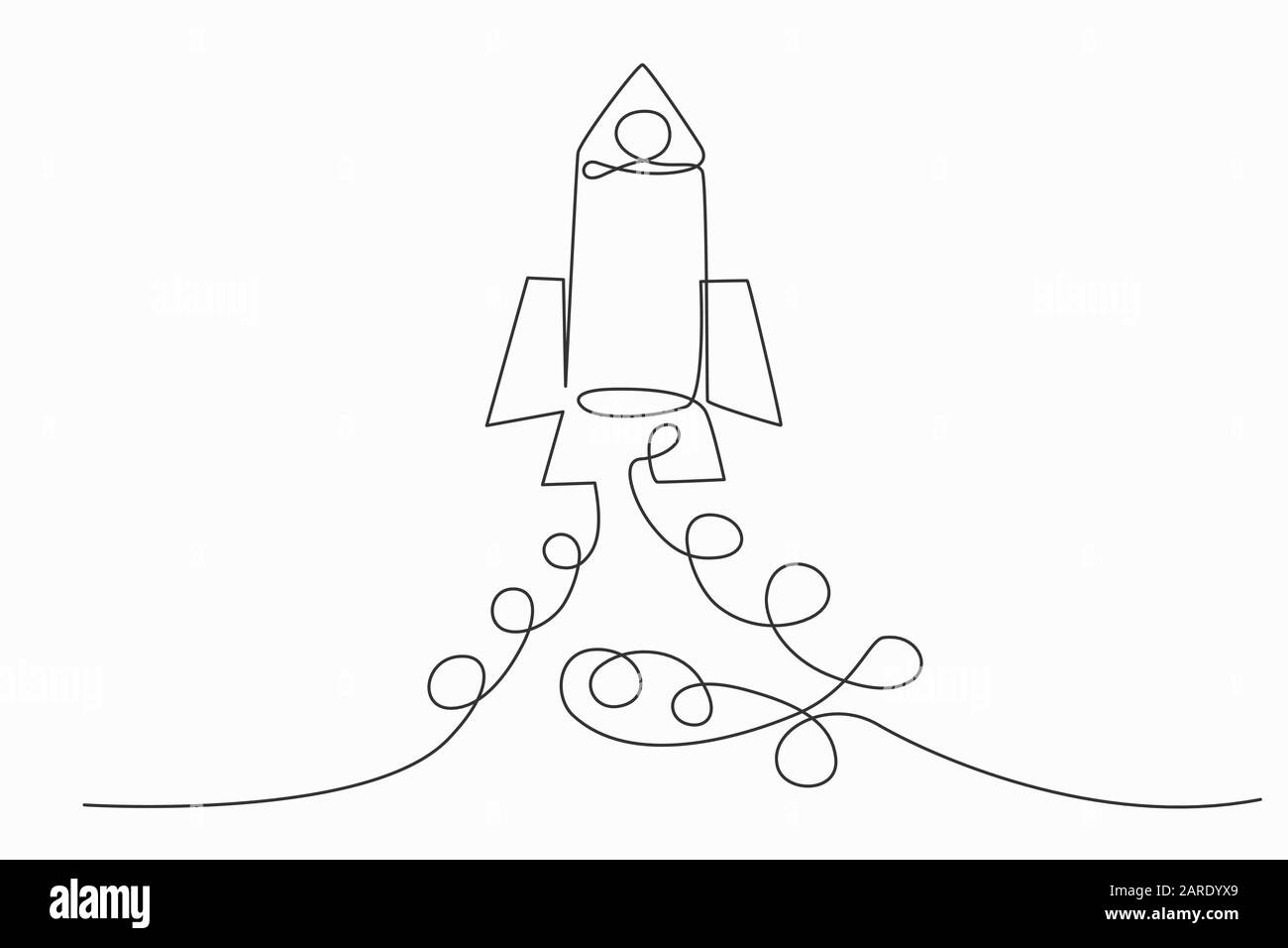 Continuous one line art drawing of Vector startup. One line style ...